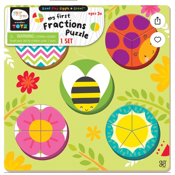 Bendon | Toys | My First Fractions Puzzle Wooden Learning Toys For Ages ...